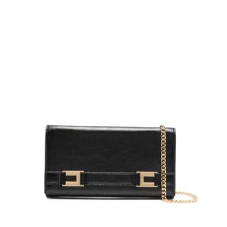 Elisabetta Franchi Femme, Sacs, Noir, Taille: ONE Size Portefeuille avec d&eacute;tails logo