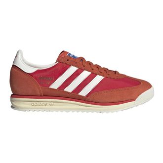 adidas Femme, Chaussures, Rouge, Taille: 37 EU Baskets Rouges en Daim avec Semelle Blanche