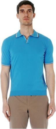 Gran Sasso Homme, Tops, Bleu, Taille: M Polo colletto profili bicolor