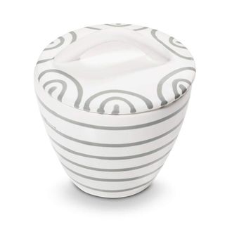 Gmundner Keramik Zuckerdose Gourmet Durchmesser : 9 cm Graugeflammt Geschirr, handgemacht in &Ouml;sterreich