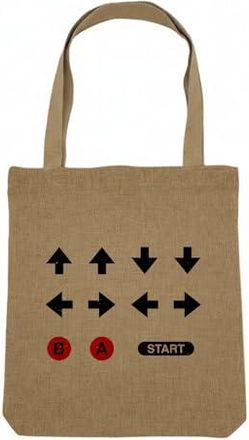 Fabulous Sac Shopping Tote Bag Aspect Lin - Code Triche Jeux Vid&eacute;o Retro Gaming Vintage - Sac de Courses Toile Epaisse 360g Beige Naturel Cabas Port&eacute; Epaule So