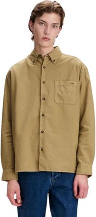 A.P.C. Mateo Logo Shirt - - Shirts - Herren - Braun - L
