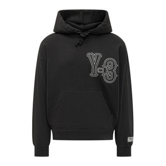 Yohji Yamamoto Homme, Sweatshirts et sweats &agrave; capuche, Noir, Taille: XS GFX Logo-Detail Sweat &agrave; capuche