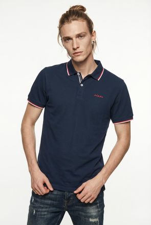 Jack & Jones Poloshirt JACK & JONES JJBLAZE POLO SS, Herren, Gr. XL, navy blazer, Jersey, Obermaterial: 60% Baumwolle, 40% Polyester, unifarben, regular fit, Shirt