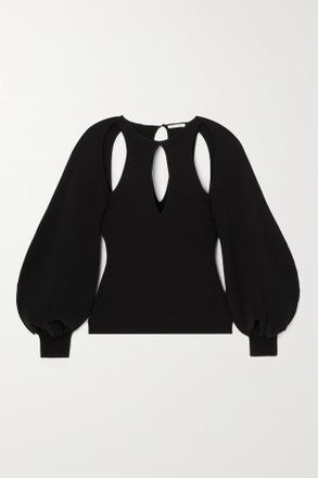 Chlo&eacute; Bluse Aus Einer Wollmischung Mit Cut-outs - Schwarz