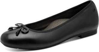 Tamaris Comfort Ballerines Femme Cuir avec noeud, Black, 39 EU