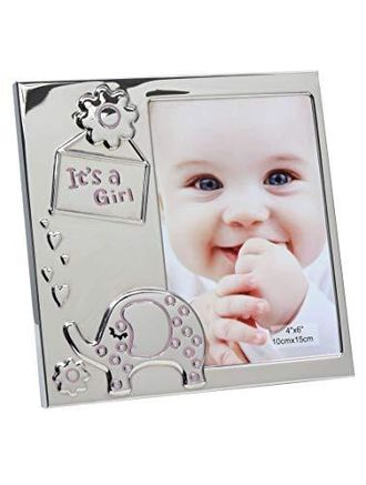 Deknudt Frames S57MA2_10,0x15,0 Silberfarbener Rahmen Its a Girl, Metall, Silber, 15