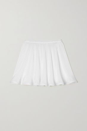 Givenchy Mini-jupe En Satin Pliss&eacute; &Agrave; Godets - Blanc
