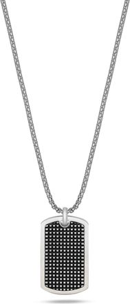 s.Oliver Herren Necklace - Halskette aus mattiertem Edelstahl mit Taganh&auml;nger - Silber - Venezianerkette verstellbar bis 60 cm - wasserfest & hautfreundlich