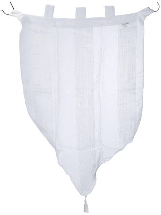 Douceur d'Intérieur 1620976, Gardine Bommel Passanten, 2 X 60 X 90 cm, Salina, Voile Sandfarben, Weiss, Weiß