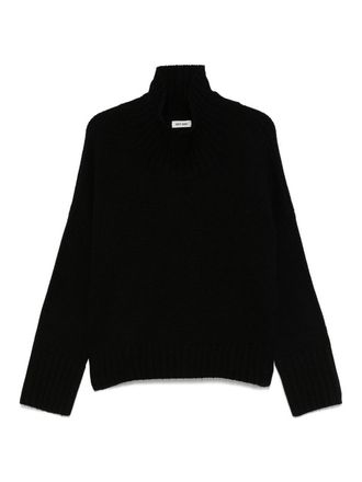 Soft Goat Pull Col Roul&eacute; - Noir