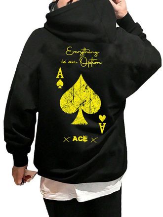 rmk Kapuzenpullover Hoodie Herren Pullover Kapuzen Karte Pik Peak Poker Ass