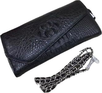 Generic Sac cabas pour femme, cr&eacute;ateur de mode, en cuir dalligator v&eacute;ritable, &agrave; rabat et cha&icirc;ne, style crocodile, port&eacute; &eacute;paule