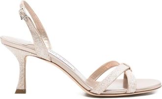 Jimmy Choo London Femme, Chaussures, Gris, Taille: 39 1/2 EU Elsy 70 Sandal