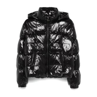 Michael Kors Schwarze High Shine Daunenjacke - - Jackets - Damen - Schwarzk - L