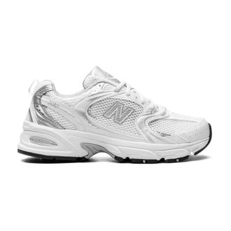 New Balance Baskets en maille blanche avec d&eacute;tails argent&eacute;s - Femme - Chaussures - Blanc - Taille: 34 1/2 EU