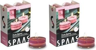 Spaas 12 Maxi Duftenden Clearlights, Teelichter mit durchsichtigem Halter, &plusmn; 10 Stunden - Poetic Mystery (Packung mit 2)