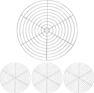 Städter 464070 Tortengitter rund, chrom / silber, 32 x 32 x 1,5 cm (Packung mit 4)