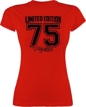 Shirtracer Shirt Damen - 50. Geburtstag - Limited Edition 1975 Original Schwarz Vintage F&uuml;nfzigster - S - Rot - Motto t-Shirt 50.Geburtstag Frauen 50 1974 Tshirt