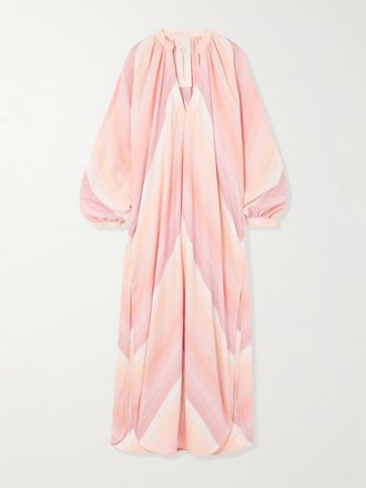 Marrakshi Life The Touareg Maxikleid Aus Gestreifter Baumwolle Mit Farbverlauf - Pink