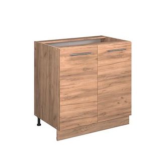 Vicco Meuble Bas de Cuisine Fame-Line, Ch&ecirc;ne de Force dor&eacute;, 80cm avec &eacute;tag&egrave;re, PT Anthracite