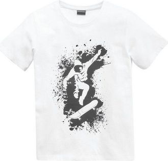 Kidsworld T-Shirt Mit coolem SKATER-Print Kurzarm, Basic-Passform, bedruckt, Rundhalsausschnitt