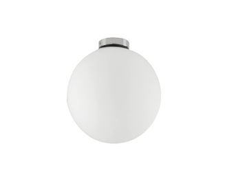 Eco-Light Kleine Deckenleuchte einflammige Glaskugel Wei&szlig; satiniert &Oslash; 15cm