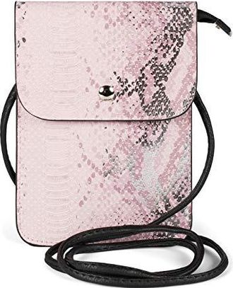 styleBREAKER Mini-sac à bandoulière pour femme, aspect brillant du cuir de serpent, sac pour téléphone portable, sac à main 02012366, couleur:Rose