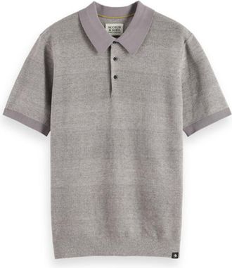 Scotch & Soda Knitted Tone On Tone Striped Regular Fit Polo