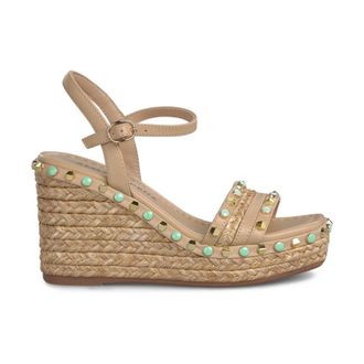 Alma En Pena Hohe Espadrille-Sandalen mit Nieten - - Shoes - Damen - Beige - 40 EU