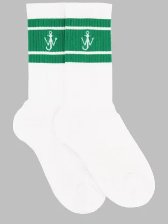J.W.Anderson Womens Socks Logo White Cotton Blend