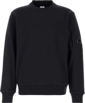 C.P. Company C.p. Company, Homme, Sweatshirts et sweats &agrave; capuche, Bleu, Taille: XL Logo Crewneck SweaT-shirt