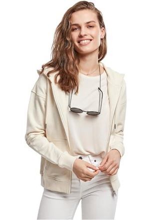 Urban Classics Sweat &agrave; Capuche zipp&eacute; en Coton Bio pour Femme - Basic - avec Fermeture &eacute;clair - Disponible en 2 Couleurs - Tailles XS &agrave; 5XL, Whitesand, 5X-Large