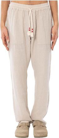 MC2 Saint Barth Homme, Pantalons, Beige, Taille: L Calais Linen Drawstrings Pants