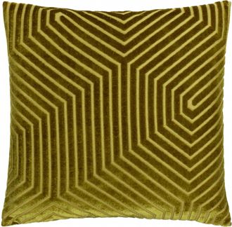 Riva Paoletti Evoke Samt-Kissenbezug - Luxuriöser dekorativer quadratischer Kissenbezug mit Chevron-Muster (Olivgrün - 45x45cm), Olive