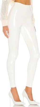 Generic Pantalon en Cuir PU pour Femmes, PVC Blanc, Leggings Slim Et Sexy, en Latex, Extensible, Taille Haute, Moulant, Pantalon Slim Dété