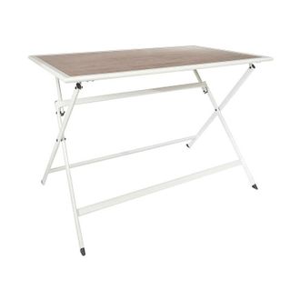 Paris Prix Paris Prix - Table de Jardin Pliable Barcelone 110cm Blanc & Naturel