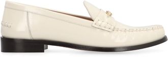 Ferragamo Womens Loafers New Vara Leather Cream Calf