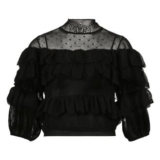 Ulla Johnson Damen, Blusen & Hemden, Schwarzk, LGr&ouml;&szlig;e