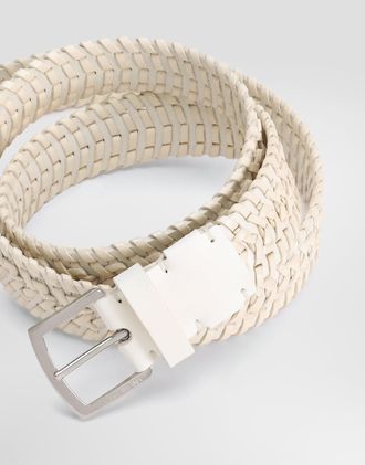 Dolce & Gabbana G&uuml;rtel Aus Geflochtenem Leder - Mann G&uuml;rtel Beige 105