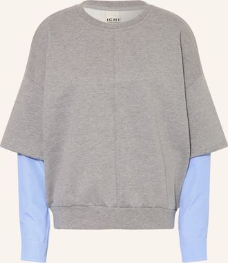 Ichi Sweatshirt Iholinne Im Materialmix grau