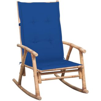 vidaXL Schaukelstuhl mit Kissen Bambus - Vidaxl