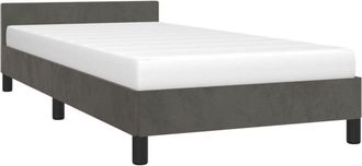 vidaXL Bettgestell ohne Matratze Dunkelgrau 90x190 cm Samt Vidaxl
