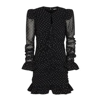 Rotate Rotate Birger Christensen, Femme, Robes, Noir, Taille: 38 FR Robe Imprim&eacute;e &agrave; Manches Longues