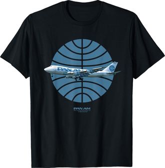 Pan Am Pan-Am-Flugzeug über dem Logo der 1950er Jahre T-Shirt