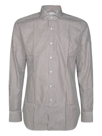 Xacus Gestreiftes Hemd - Braun