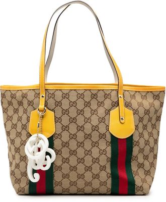 Gucci Shopper - GG Canvas Web Jolie Tote - Gr. unisize - in Braun - f&uuml;r Damen