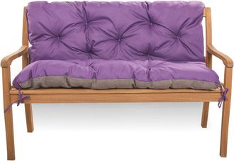 Generic Sitzkissen für Hollywoodschaukel wetterfest - Bankkissen Outdoor - Gartenschaukel Kissen Sitzbank mit Rückenlehne (120 x 50 x 40, Violett)