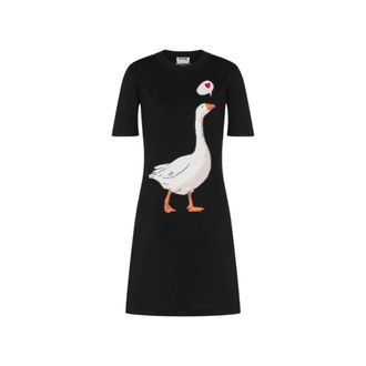 Moschino Femme, Robes, Noir, Taille: 38 FR Goose Cotton Knit Dress
