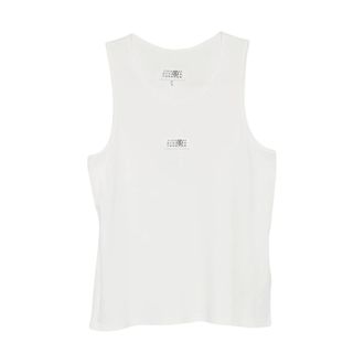 Maison Margiela Homme, Tops, Blanc, Taille: XL Logo Tank Top